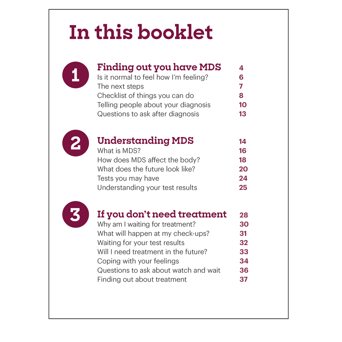 Myelodysplastic syndromes (MDS) booklet | Blood Cancer UK Shop