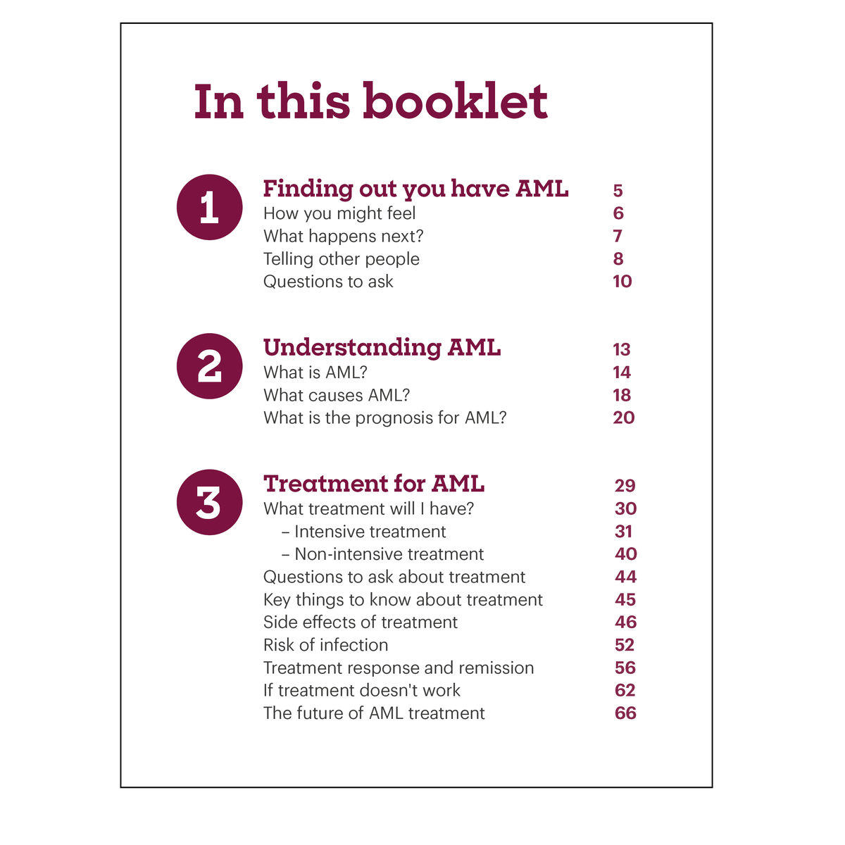 Acute myeloid leukaemia (AML) booklet | Blood Cancer UK Shop